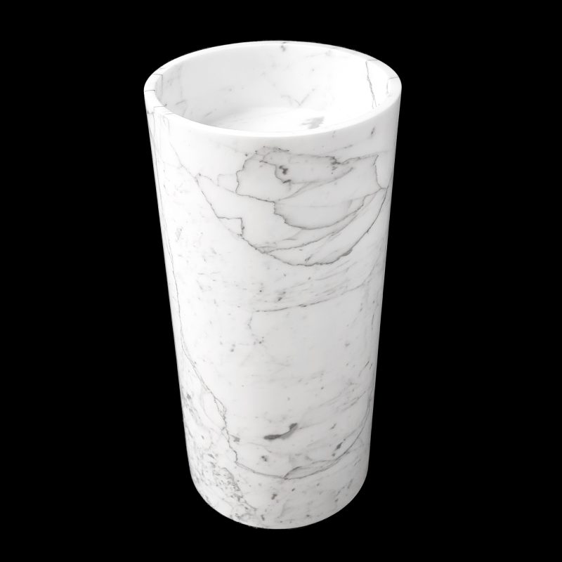 Freestanding Round Statuario Marble Basin - Marable - Sydney Marble ...