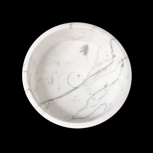 Freestanding Round Statuario Marble Basin - Marable - Sydney Marble ...